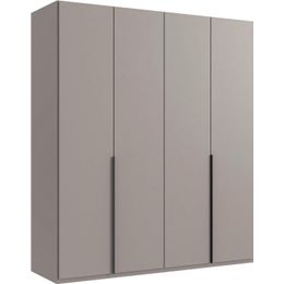 Kleiderschrank wimex "Mugano,in 5 Breiten,2 H&ouml;hen,2 Tiefen, viele Farben, Made in Germany", schwarz (saharagrau, griffe schwarz), B:180cm H:208cm T:58cm, Holzwerkstoff, Schr&auml;nke, Kleiderschrank, mit langen Griffen aus Metall, mit oder ohne Spiegel