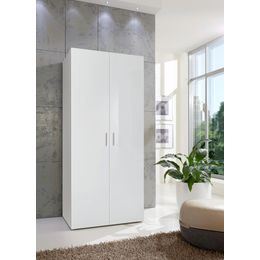 Dreht&uuml;renschrank wimex "Malta", wei&szlig; (wei&szlig;, hochglanz wei&szlig;), B:80cm H:185cm T:40cm, Schr&auml;nke, Dreht&uuml;renschrank, mit Hochglanz-Front
