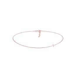 Choker Elli "Halskette Choker Kreuz Symbol Trend 925 Silber" Gr. 36, rosa (rosegold), Halsketten, Damen, ohne Stein, Silber 925 (Sterlingsilber), Choker
