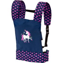 Puppen Trage BAYER "grau/rosa Schmetterling", bunt (einhorn blau, pink), Puppenausstattungen, KinderB:31cm H:1cm L:32,5cm, Puppen Trage, B:31cm H:1cm L:32,5cm