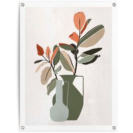 Poster Reinders "Vase mit Blumen", gr&uuml;n (farbe bild(er): gr&uuml;n), B:60cm H:80cm T:0,1cm, Leinwand, Bilder, Poster