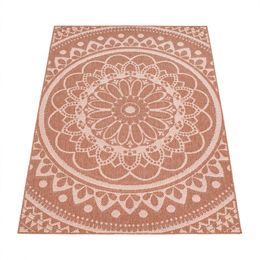 Teppich Paco Home "Brescia 471", rot (apricot), B:200cm H:4mm L:280cm, Polypropylen, Teppiche, Teppich, Flachgewebe, modernes orientalisches Design, In- und Outdoor geeignet