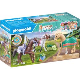 Konstruktions-Spielset Playmobil "Morgan, Quarter Horse & Shagya Araber (71356), Horses of Waterfall", bunt, Spielbausteine, Kinder, Kunststoff, Konstruktions-Spielset, 3 Pferde
