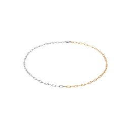 Choker Elli "Halskette Glieder Oval 925 Sterling Silber Bicolor" Gr. 40, bunt (zweifarbig), Halsketten, Damen, ohne Stein, Silber 925 (Sterlingsilber), Choker