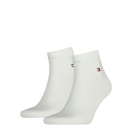 Kurzsocken Tommy Hilfiger "TH MEN QUARTER 2P", Herren, Gr. 47-49, wei&szlig;, Baumwollmischung, normal, Socken Kurzsocken, weicher, elastischer Rippenbund, klassisches Tommy Hilfiger Logo