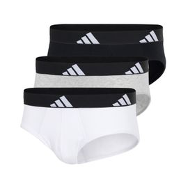 Slip adidas Sportswear "Active Flex Cotton", Herren, Gr. L, 917, assorted, Single Jersey, Obermaterial: 95% Baumwolle, 5% Elasthan, unifarben mit Farbeinsatz, k&ouml;rpernah, Unterhosen Slip, elastisch, Logo-Bund, scheuerfreies Tragegef&uuml;hl, ohne Eingriff