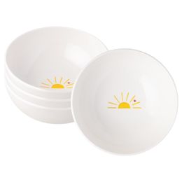 Villeroy & Boch Schale VILLEROY & BOCH "M&uuml;slischalen Hello Sunshine With Love &oslash; 16,9 cm 4er Set wei&szlig;-gelb", bunt (wei&szlig;, gelb), Sch&uuml;sseln, Schale