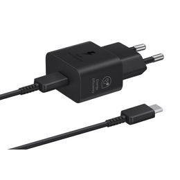 Samsung Schnelllade-Ger&auml;t "T2510 USB-C Schnellladeger&auml;t 25W mit Datenkabel", schwarz, B:8,7cm H:2,8cm T:11,8cm, Ladeger&auml;te, Schnelllade-Ger&auml;t