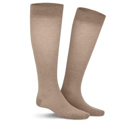Kniestr&uuml;mpfe Kunert "Kniestrumpf Fly&Care", Herren, Gr. 47-48, grau (beige, meliert 8320), Obermaterial: 60% Baumwolle CO. 35% Polyamid PA. 5% Elasthan EL., Socken Kniestr&uuml;mpfe