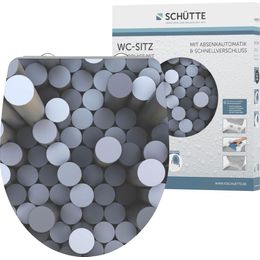 Sch&uuml;tte WC-Sitz SCH&Uuml;TTE "Round Dips", schwarz-wei&szlig; (schwarz, grau, wei&szlig;), B:374cm H:4cm L:450cm, Duroplast, WC-Sitze, WC-Sitz, Duroplast, Absenkautomatik, Schnellverschluss, mit Motiv, High Gloss