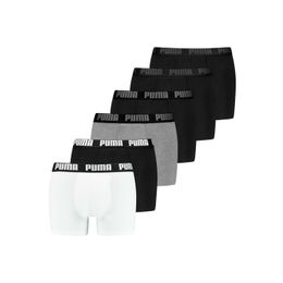 Boxershorts Puma "Boxershort Puma BASIC BOXER 6P ECOM 6er Pack", Herren, Gr. XXL, bunt (schwarz, wei&szlig;, grau), Obermaterial: 95% Baumwolle CO. 5% Elasthan EL., Unterhosen Boxershorts