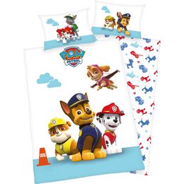 Babybettw&auml;sche PAW PATROL "PAW PATROL", bunt, B/L: 100cm x 135cm, 1 Stk., 1 Stk., Flanell, B/L: 60cm x 40cm, Flanell, Obermaterial: 100% Baumwolle, Bettw&auml;sche, Babybettw&auml;sche, mit tollem "PAW PATROL" Motiv