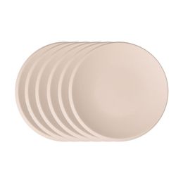 Villeroy & Boch Brotteller VILLEROY & BOCH "Brotteller beige NewMoon &oslash; 16 cm 6er Set beige", beige, L:16,1cm, Speiseteller, Brotteller