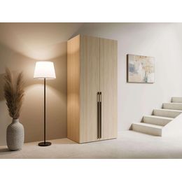 Kleiderschrank Home Affaire "TRENTO Garderobe, mit langen, schwarzen Griffen und T&uuml;rd&auml;mpfer", beige (natur), B:90,5cm H:207,5cm T:58cm, Melamin, Schr&auml;nke, Kleiderschrank, mit ABS Kantenschutz