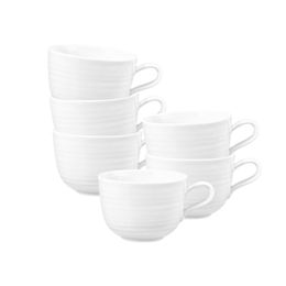 Tasse Seltmann Weiden "Milchkaffeetassen Terra 400 ml 6er Set", wei&szlig;, 6 tlg., Porzellan, Trinkgef&auml;&szlig;e, Tasse