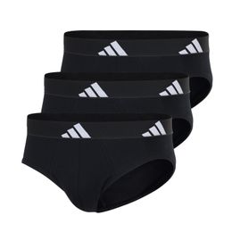 Slip adidas Sportswear "Active Flex Cotton", Herren, Gr. L, schwarz (000, schwarz), Single Jersey, Obermaterial: 95% Baumwolle, 5% Elasthan, unifarben mit Farbeinsatz, k&ouml;rpernah, Unterhosen Slip, elastisch, Logo-Bund, scheuerfreies Tragegef&uuml;hl, ohne Eingriff