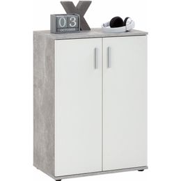 Kommode FMD "Albi", wei&szlig; (betonfarben, wei&szlig; matt), B:60cm H:83cm T:35cm, Kunststoff, Sideboards, Kommode
