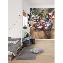 Fototapete Komar "Avengers Superpower", bunt, B:200m H:250m, Vlies, Tapeten, Fototapete, 200 x 250 cm (Breite x H&ouml;he) - Tapete, Vlies, Wohnzimmer, Schlafzimmer