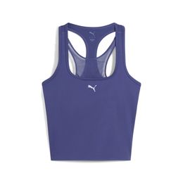 Tanktop Puma "W CLOUDSPUN MESH 2IN1 TANK", Damen, Gr. XL, blau (blau crystal), Interlock, Obermaterial: 77% Polyester, 23% Elasthan, schmal kurz, Rundhals, Tops Tanktop, ergonomische Schnitte, f&uuml;r Fitness und sportliche Aktivit&auml;ten