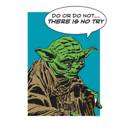 Bild Komar "Star Wars Classic Comic Quote Yoda", bunt (farbe bild(er): bunt), B:30cm H:40cm, Holz, Papier, Bilder, Bild, Wandbild zur Dekoration im Kinderzimmer - ohne Rahmen