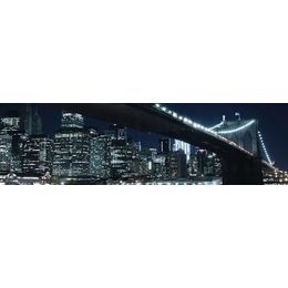 Fototapete papermoon "Brooklyn Bridge Panorama", bunt, B:3,5m L:1m, Vlies, Tapeten, Fototapete