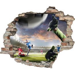 Wandtattoo queence "Fu&szlig;ball", bunt, B:60cm H:50cm T:0,1cm, Wandtattoos, Wandtattoo, Wandsticker, Wandbild, selbstklebend, 3D, Wanddurchbruch