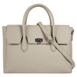 Henkeltasche Bugatti "IRIA", Damen, Gr. B/H/T: 36cm x 24cm x 16cm onesize, beige, Polyurethan (PU), leicht gl&auml;nzend, unifarben, Taschen Henkeltasche