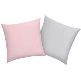 Kissenbezug OTTO HOME "DESNER2", rosa (rosa, silber), B:40cm L:40cm, Microfaser, Obermaterial: 100% Polyester, Kissenbez&uuml;ge, Kissenbezug, Kissenh&uuml;lle mit Wendeoptik