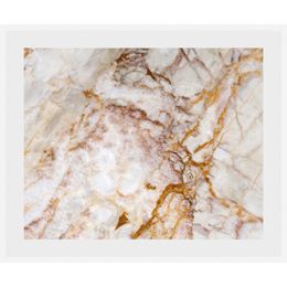 Bild queence "Christopher", gold (farbe rahmen: wei&szlig;, farbe bild(er): goldfarben), B:70cm H:50cm, Acrylglas, Holz, Papier, Bilder, Bild, HD Premium Poster-Druck inkl. Holzrahmen