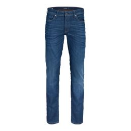 Jack & Jones Regular-fit-Jeans JACK & JONES "JJICLARK mit Used-Look und Stretch f&uuml;r den Alltag", Herren, Gr. 32, L&auml;nge 30, blau denim, Denim/Jeans, Obermaterial: 98% Baumwolle, 2% Elasthan, unifarben, regular fit lang, Jeans Regular-fit-Jeans, mit Abriebeffekten