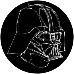 Fototapete Komar "Vlies selbstklebend - Star Wars Ink Vader - Gr&ouml;&szlig;e 125 x 125 cm", schwarz (schwarz, wei&szlig;), B:125m L:125m, Vlies, Tapeten, Fototapete, Kinderzimmer