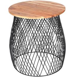 Beistelltisch AMBIENTE HAUS "Urban rundes Beistelltisch k&auml;fig -H 50cm", schwarz, B:54cm H:59cm T:54cm, Tische, Beistelltisch