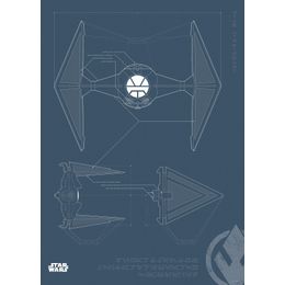 Bild Komar "Star Wars Blueprint Sith TIE-Fighter", schwarz-wei&szlig; (farbe bild(er): schwarz, wei&szlig;), B:50cm H:70cm, Holz, Papier, Bilder, Bild, Wandbild zur Dekoration im Kinderzimmer - ohne Rahmen