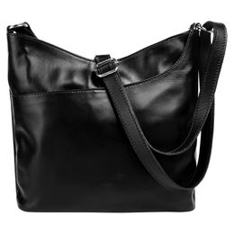 Umh&auml;ngetasche Samantha Look, Damen, Gr. B/H/T: 25cm x 20cm x 5cm onesize, schwarz, Leder, unifarben, Taschen Umh&auml;ngetasche, echt Leder, Made in Italy