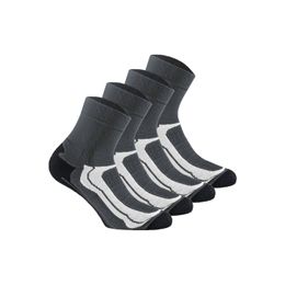 Sneakersocken Rohner Socks "Socken Basic Quarter Sport 4er Pack", Damen, Gr. 35-38, grau, Obermaterial: 40% Baumwolle CO. 38% Polyester PES. 20% Polyamid PA. 2% Elasthan EL., Socken Sneakersocken