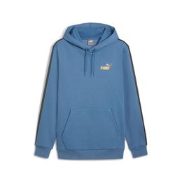 Kapuzensweatshirt Puma "ESS TAPE MINIMAL GOLD HOODIE FL", Herren, Gr. L, blau (blau horizon), Fleece, Obermaterial: 66% Baumwolle, 34% Polyester, unifarben, regular fit normal, angesetztes B&uuml;ndchen, Sweatshirts Kapuzensweatshirt, mit verstellbarer Kapuze, mit WarmCELL-Technologie, Relaxed Fit