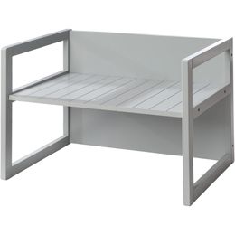 Sitzbank Roba "Sitzbank/Tisch Kombination, grau", grau, Sitzb&auml;nke, Kinder, B/H/T: 57cm x 44cm x 44cm, MDF, Sitzbank, f&uuml;r Kinder; in einen Tisch verwandelbar, B:57cm H:44cm T:44cm