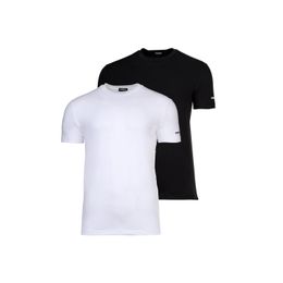 T-Shirt Dsquared2 "T-Shirt TWIN PACK T-SHIRT 2er Pack", Damen, Gr. XXL, schwarz (schwarz, wei&szlig;), Obermaterial: 94% Baumwolle CO. 6% Elasthan EL., Shirts T-Shirt