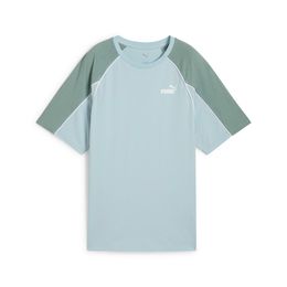T-Shirt Puma "SPORT RELAXED TEE", Damen, Gr. L, modern mint, Jersey, Obermaterial: 100% Baumwolle, bedruckt, relaxed fit normal, Rundhals, Shirts T-Shirt, Kurzarm, Rundhalsausschnitt, mit Logo-Gummidruck, mit Paspelierung