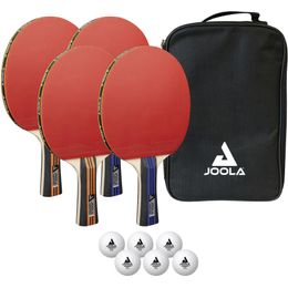 Tischtennisschl&auml;ger Joola "TT-Set Family Advanced", bunt (schwarz, rot, blau, orange), Tischtennisschl&auml;ger, KinderB:175mm L:280mm T:75mm, Tischtennisschl&auml;ger, B:175mm L:280mm T:75mm