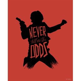 Bild Komar "Star Wars Silhouette Quotes Han Solo", bunt (farbe bild(er): bunt), B:40cm H:50cm, Holz, Papier, Bilder, Bild, Wandbild zur Dekoration im Kinderzimmer - ohne Rahmen
