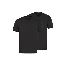 T-Shirt Hajo "T-Shirt 2er Pack", Herren, Gr. L, schwarz, Obermaterial: 100% Baumwolle CO., Shirts T-Shirt