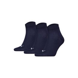 Kurzsocken Puma "Socken Quarter Plain 3P 3er Pack", Damen, Gr. 39-42, blau, Obermaterial: 68% Baumwolle CO. 18% Polyamid PA. 12% Polyester PES. 2% Elasthan EL., Socken Kurzsocken