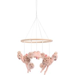 babyFEHN Mobile FEHN "Lazy, Crazy & Pink, Holz-Mobile Flamingo", rosa (rose), Mobil&eacute;s, BabyB:33cm H:2,2cm L:47cm, Pl&uuml;sch, Softvelour, Mobile, B:33cm H:2,2cm L:47cm