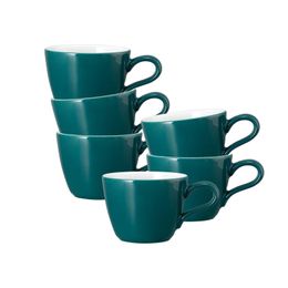 Espressotasse Seltmann Weiden "Espressotassen Life Fashion 90 ml 6er Set", bunt (trendy petrol), 6 tlg., Porzellan, Trinkgef&auml;&szlig;e, Espressotasse