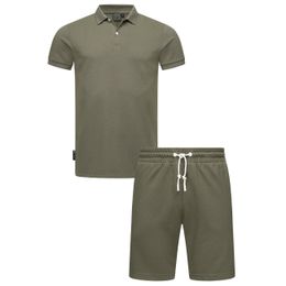 Hausanzug Ragwear "Poloshirt Set Porpi", Herren, Gr. XXL, gr&uuml;n (dusty olive), Obermaterial: 50% Baumwolle CO. 50% Polyester PES., Homewear-Sets Hausanzug