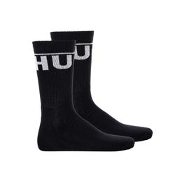 Kurzsocken Hugo "Socken 2P QS RIB ICONIC CC 10257965 01 2er Pack", Herren, Gr. 39-42, schwarz, Obermaterial: 76% Baumwolle CO. 21% Polyamid PA. 3% Elasthan EL., Socken Kurzsocken