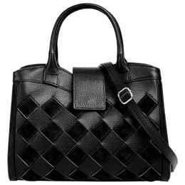 Henkeltasche Samantha Look, Damen, Gr. B/H/T: 33cm x 20cm x 8cm onesize, schwarz, Leder, Taschen Henkeltasche, echt Leder, Made in Italy