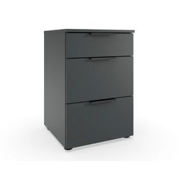 Nachtkommode wimex "Level by fresh to go", grau (graphit), B:41cm H:61cm T:41cm, Holzwerkstoff, Sideboards, Nachtkommode, 3 Schubladen mit soft-close Funktion, 41cm breit, 61cm hoch