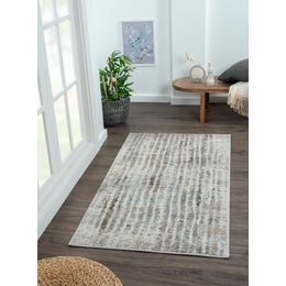 Teppich "My Soul", beige (creme, hellgrau, wei&szlig;), B:80cm H:8mm L:150cm, Polyester, MyFlair M&Ouml;BEL & ACCESSOIRES, Teppiche, Teppich, Kurzflor, Scandi-Design, besonders weich durch Microfaser